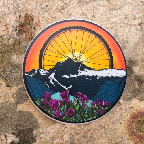 Mountain Bike Sticker Bike Sticker Cyclist Ride - Etsy