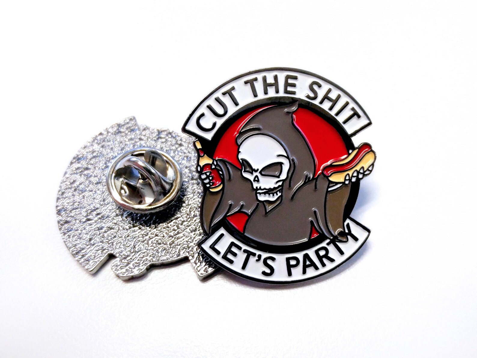 Cut the Shit, Lets Party Lapel Pin - Etsy