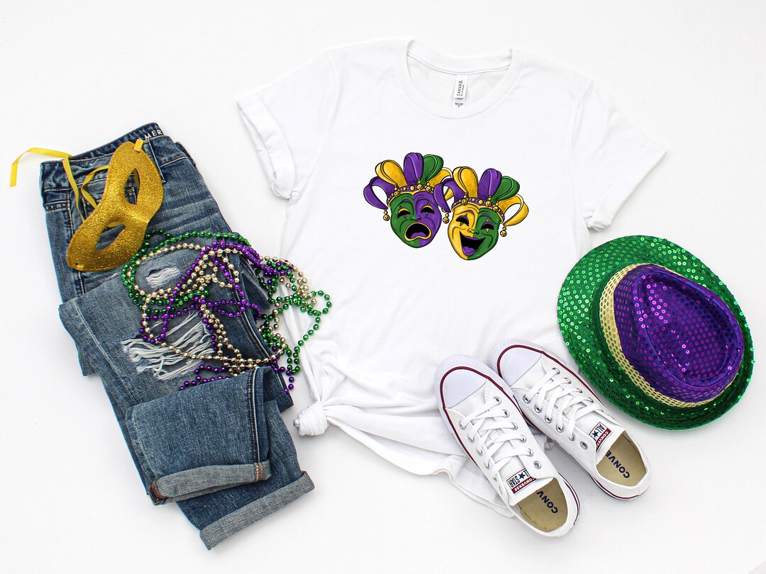 Ready to Press, Mardi Gras Mask Laugh Now Cry Later , DTF Transfer ...