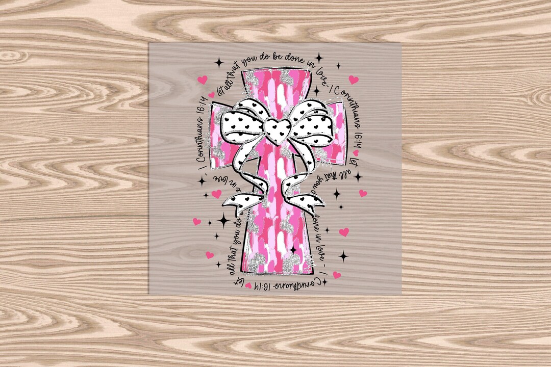 Ready to Press DTF Transfer-pink Cross : Love Design- Heat Transfer - Etsy
