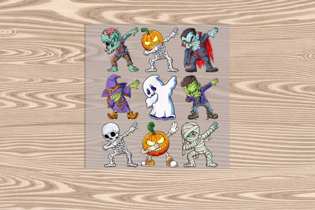 Ready to Press, Halloween Dab Colorful, Heat Transfer Print, DTF ...