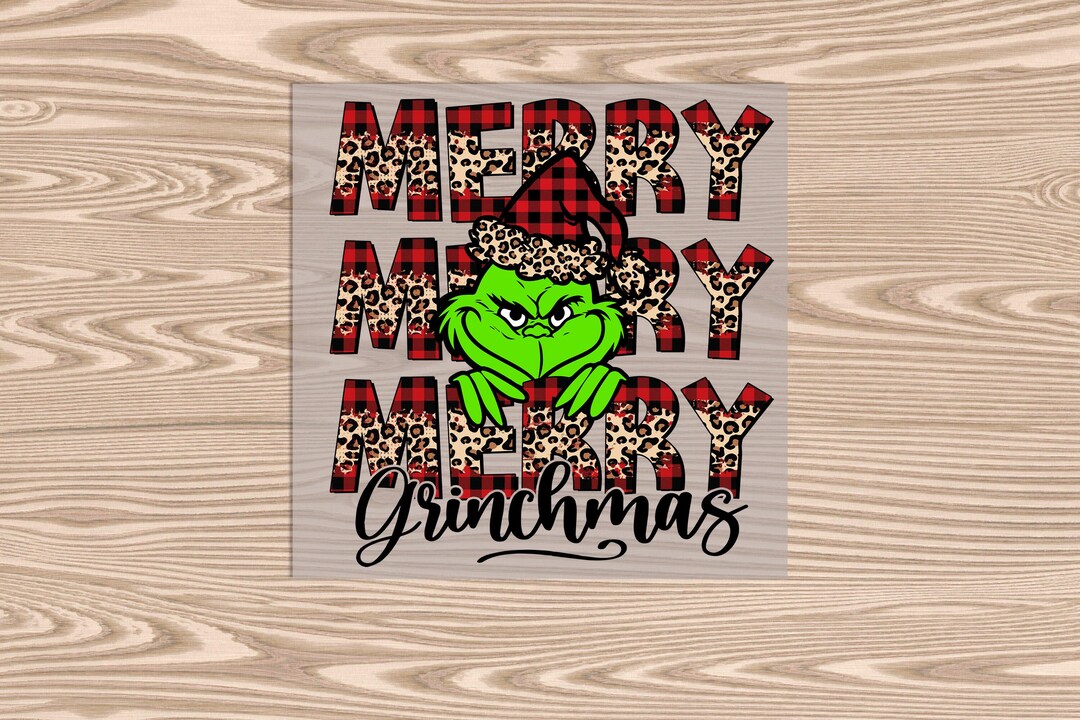 Ready to Press, Merry Merry Merry Green Man Christmas, DTF Transfer ...