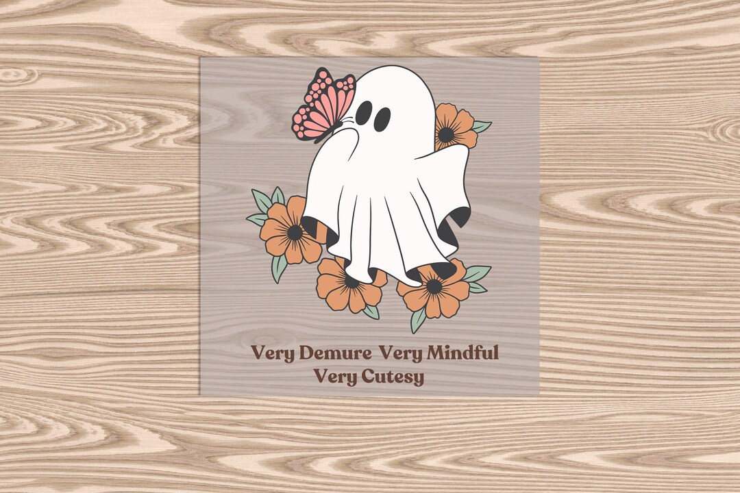 Demure Ghost Halloween Heat Transfer: Ready to Press DTF Print - Etsy