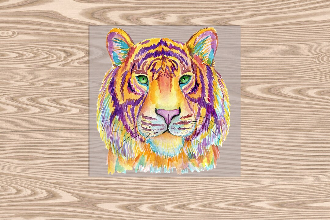 Ready to Press, Painted Tiger, Heat Transfer Print, DTF Transfer Print ...