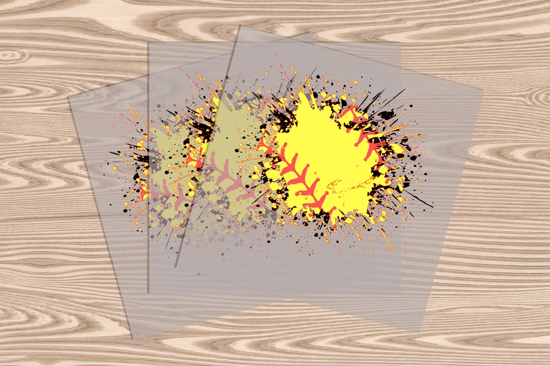 Softball Splatter DTF Transfer Print: Ready to Press - Etsy