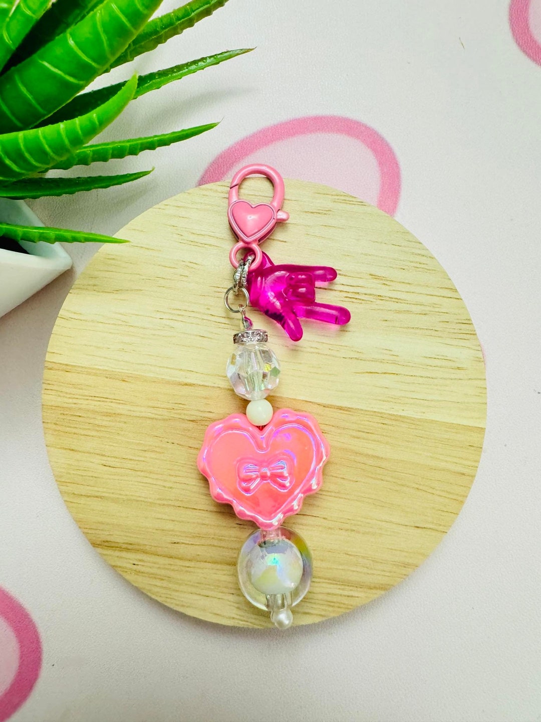 Beaded ASL Keychain/bag Charm, ASL Hand Sign Beaded Bag Decoration ...