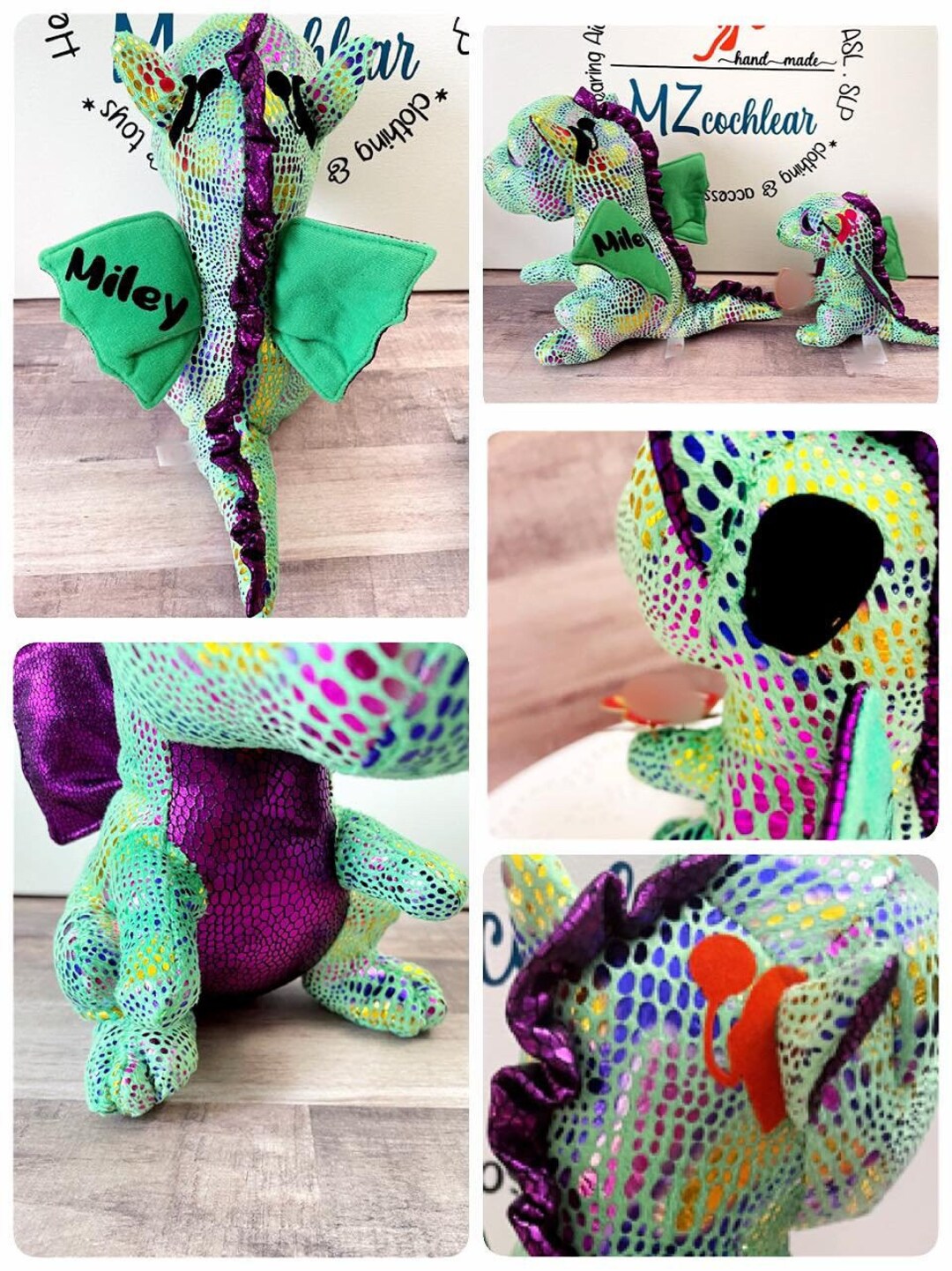 Cochlear Implants Green Dragon 9 Plush Toy/ Hearing Aid - Etsy