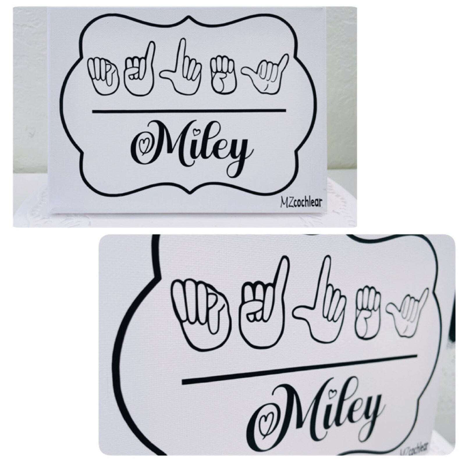 ASL Name Sign Canvas Wall Art Kids and Adults/ ASL Name Decor/ - Etsy UK