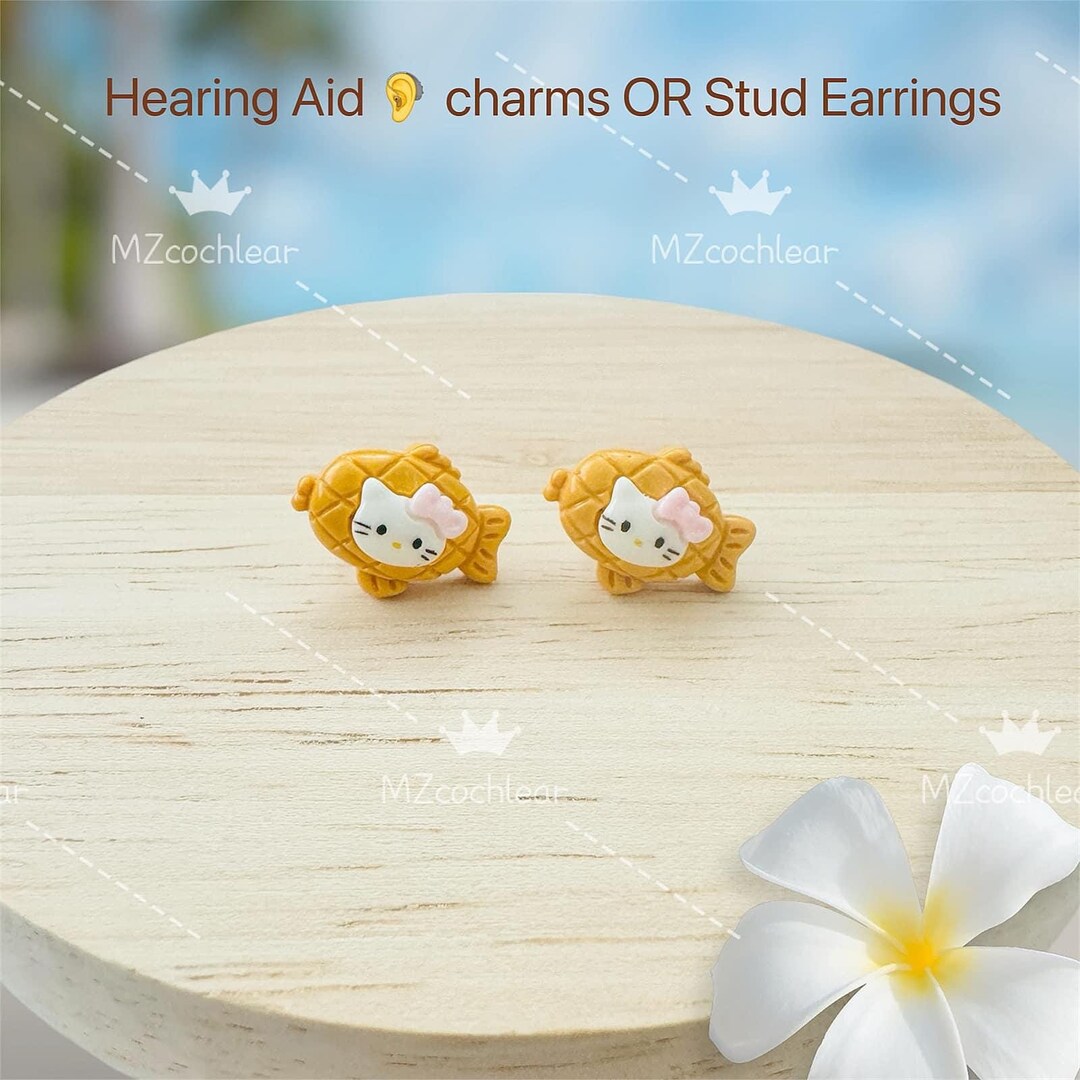 Hearing Aid Charm or Stud Earring: Kitty Fish Hearing Aid Charms Set or ...