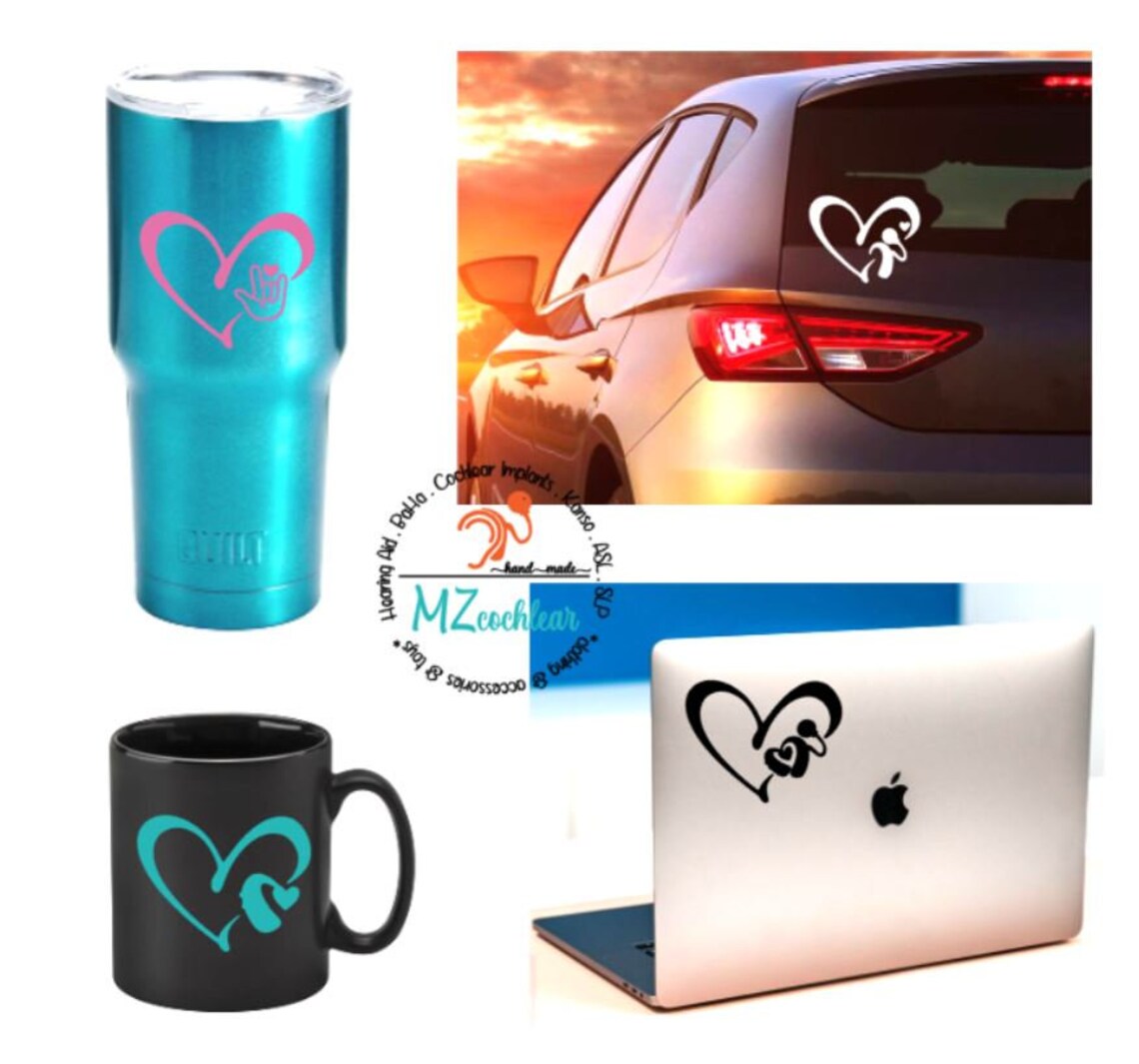 Cochlear Implant Decal Sticker Hearing Aids Baha Kanso ASL - Etsy
