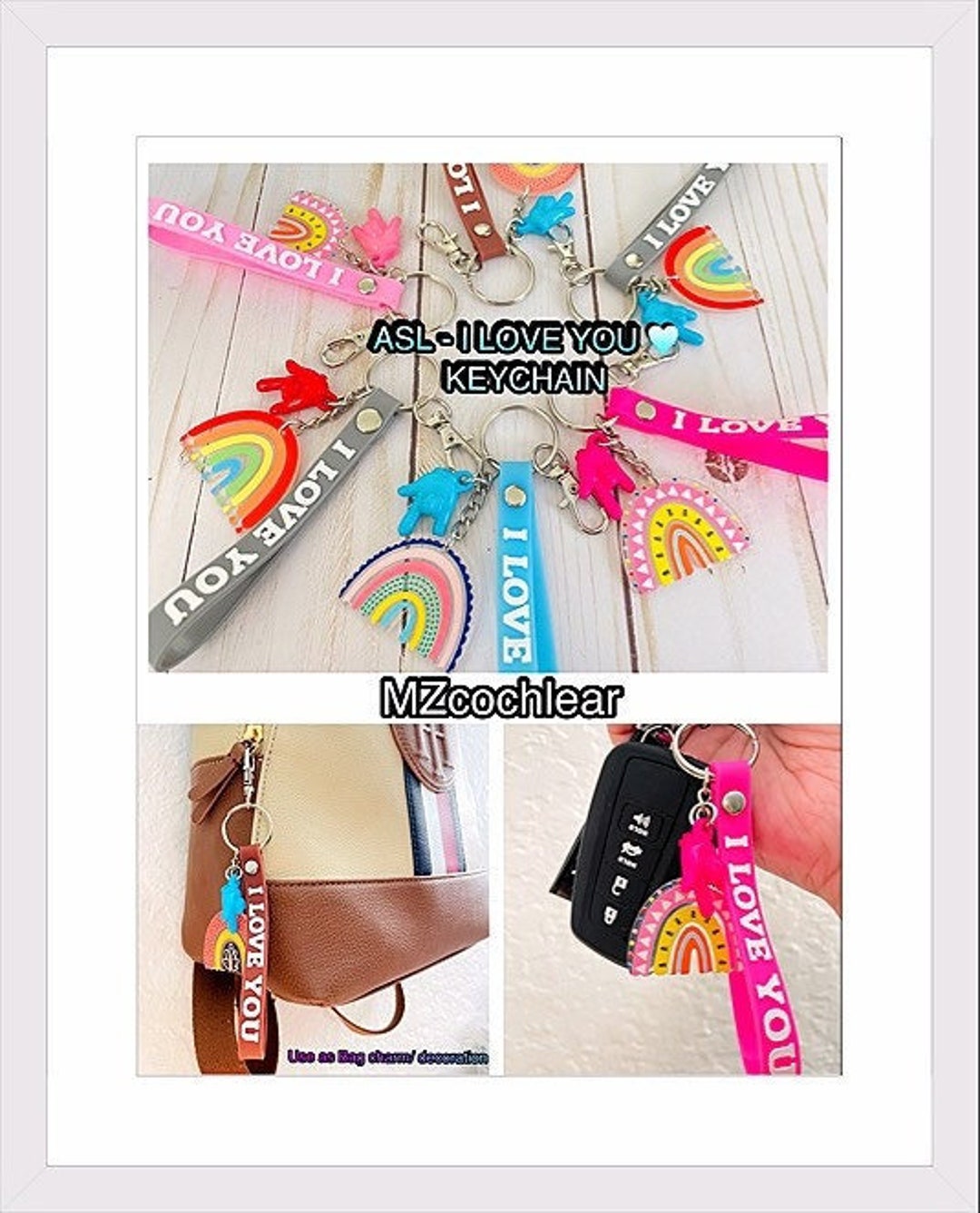 ASL Key Chain Hand Sign Bag Charm American Sign Accessories - Etsy