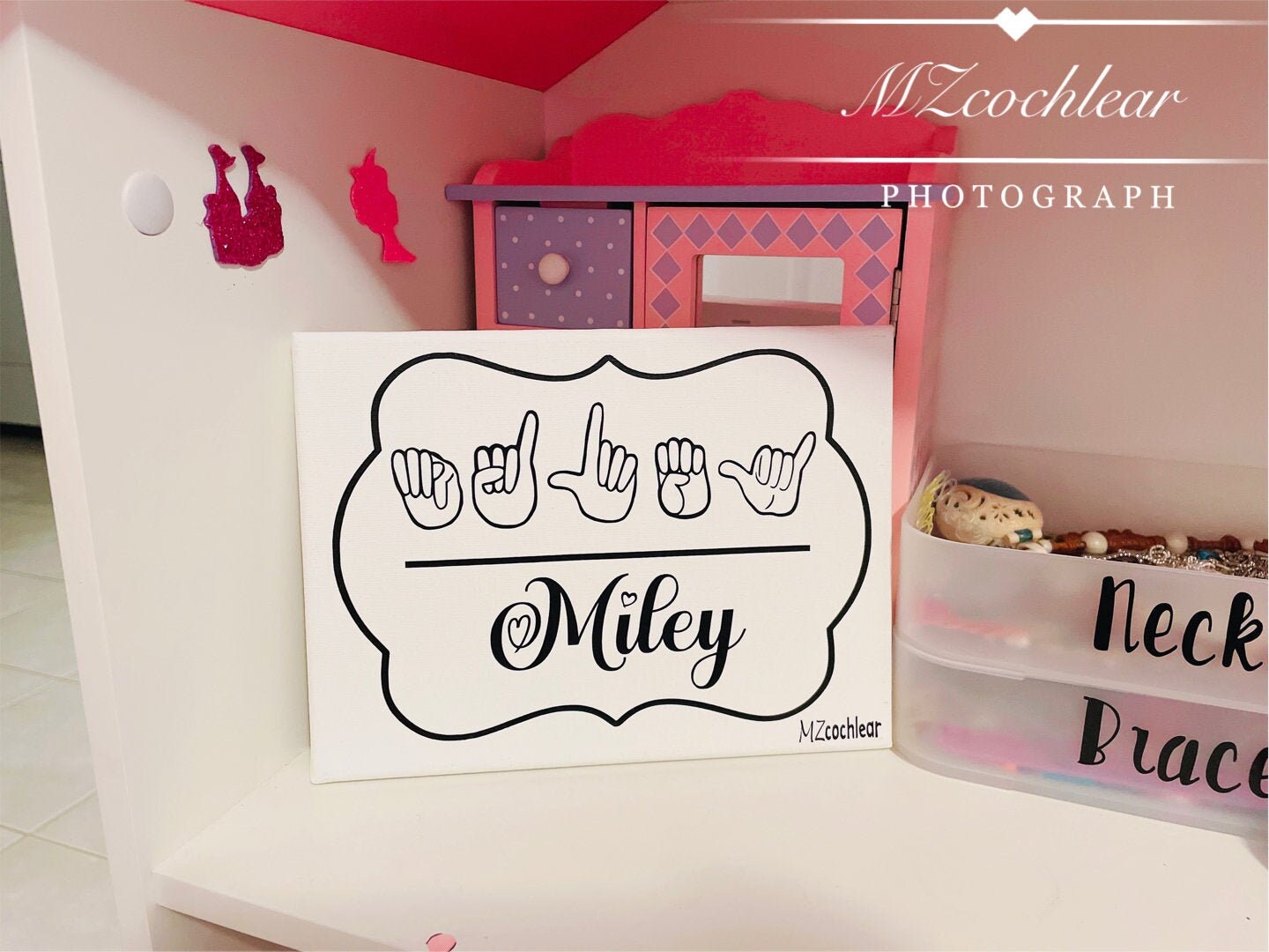 ASL Name Sign Canvas Wall Art Kids and Adults/ ASL Name Decor/ - Etsy UK