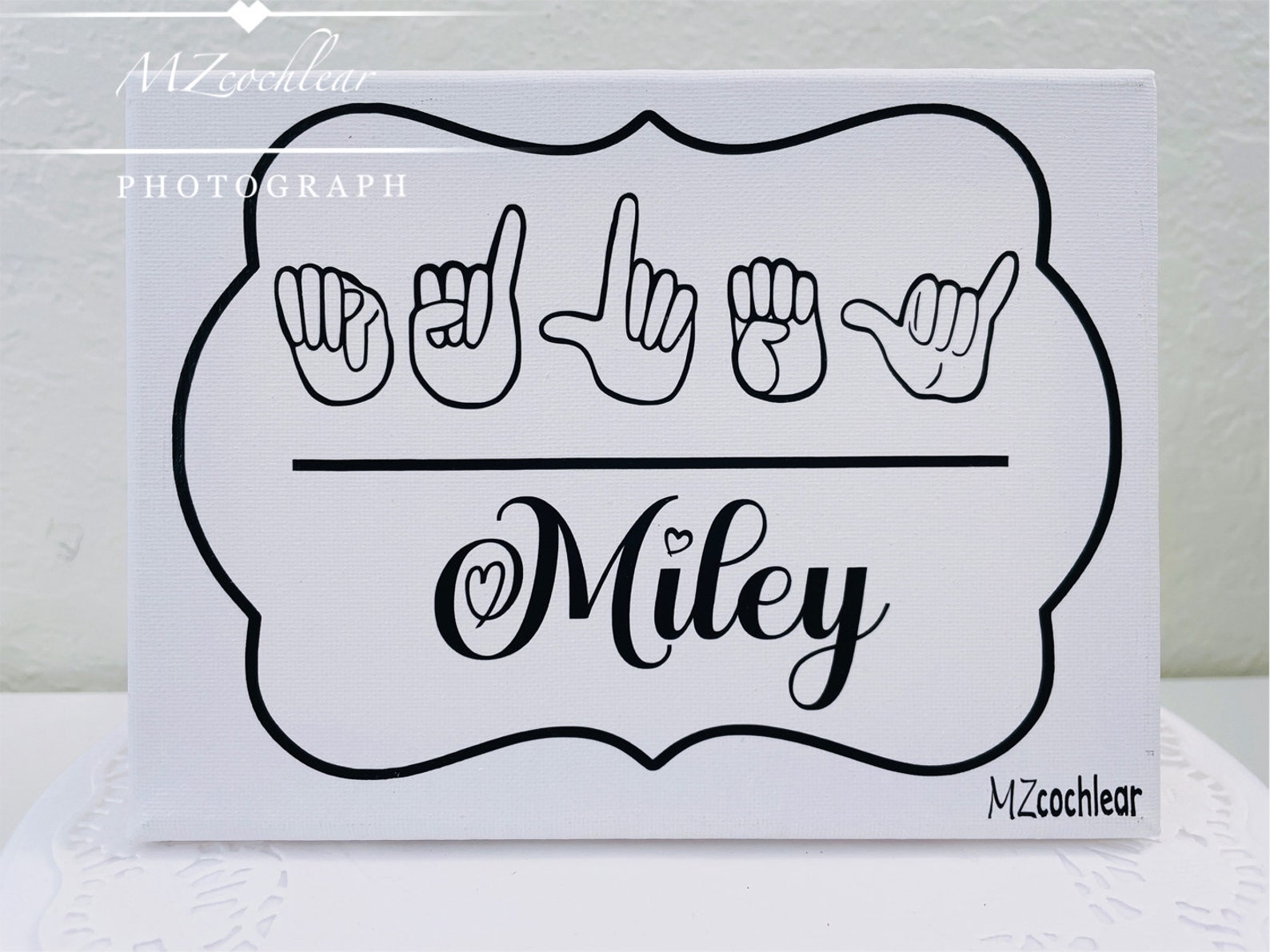 ASL Name Sign Canvas Wall Art Kids and Adults/ ASL Name Decor/ - Etsy UK