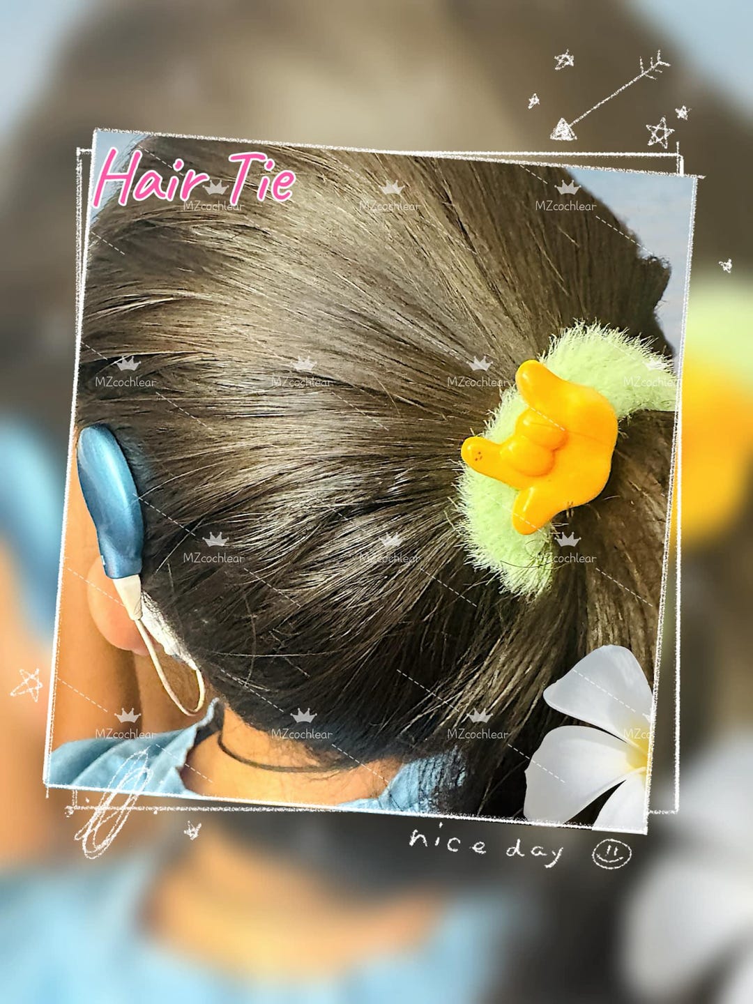 ASL Gift: ASL Cookie Charm Fluffy Hair Tie , I Love You Hand Sign ...