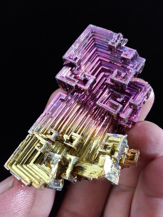 65 Gram Bi Colored Bismuth Crystal pink and Yelow | Etsy