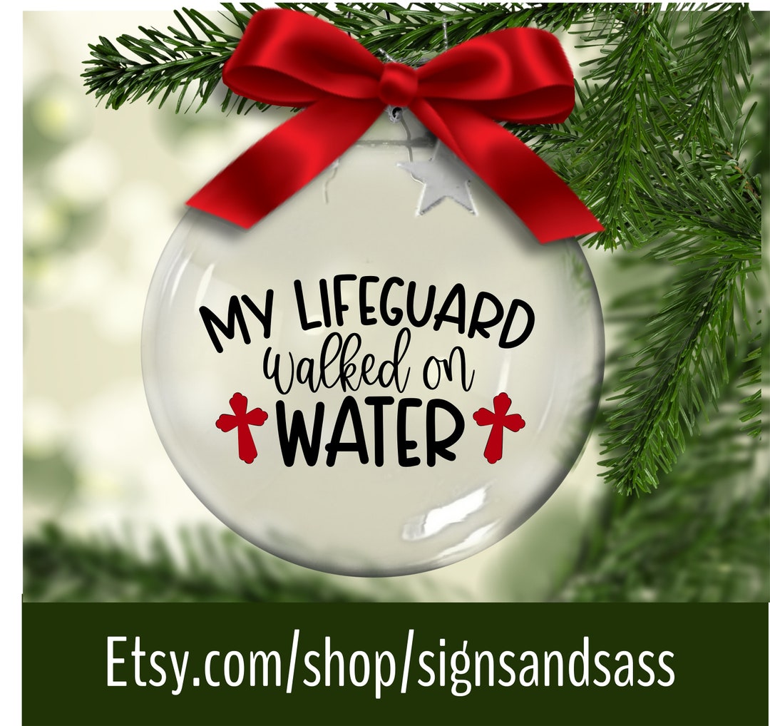My Lifeguard Walked on Water Christian Gift, Pastor, Church Goer, Glass ...