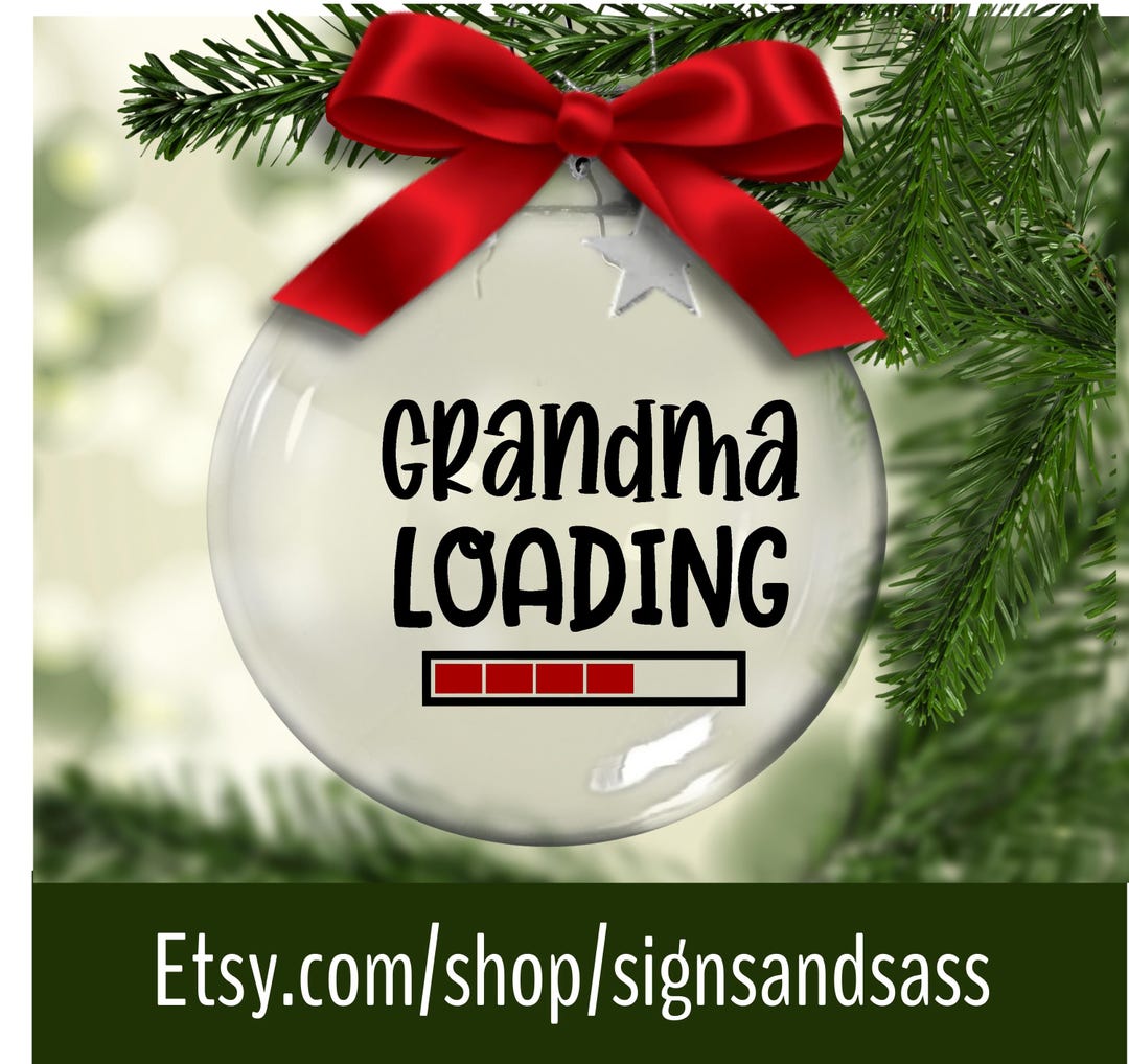 Grandma Loading Glass Floating Christmas Ornament Nana, Memaw - Etsy