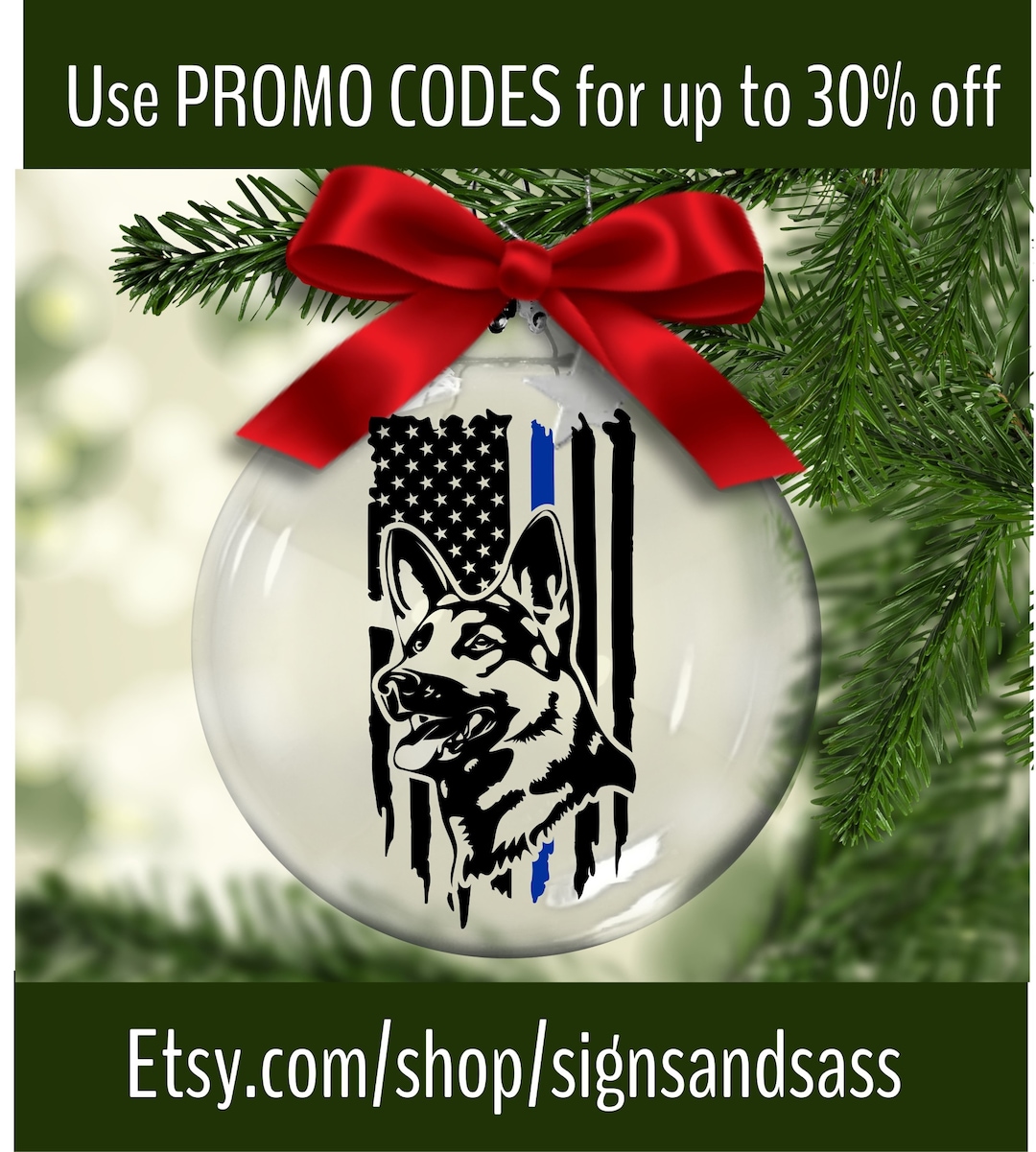 POLICE DOG, K9 Unit #2 - Glass Floating Christmas Ornament - Etsy