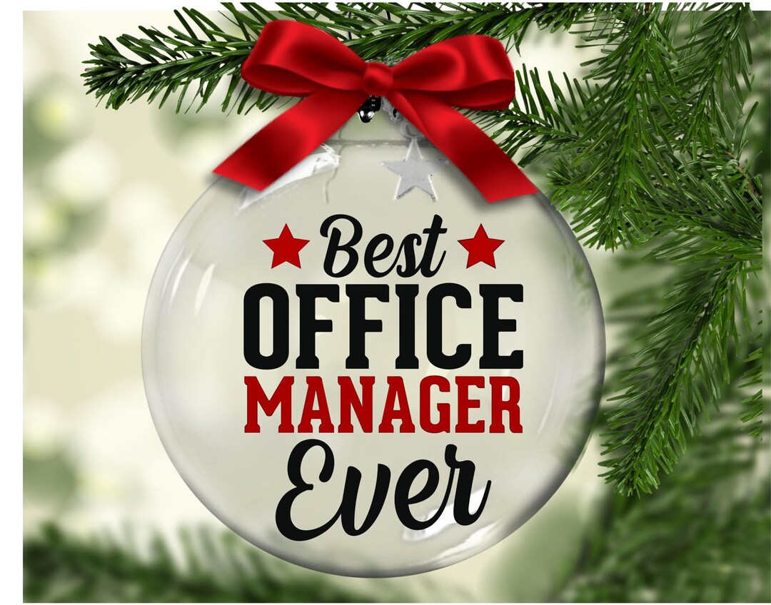 Best Office Manager Ever Glass Floating Christmas Ornament - Etsy