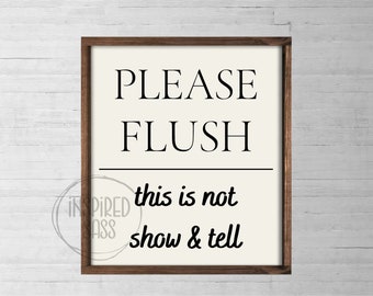 Please Flush Wood Sign - Etsy