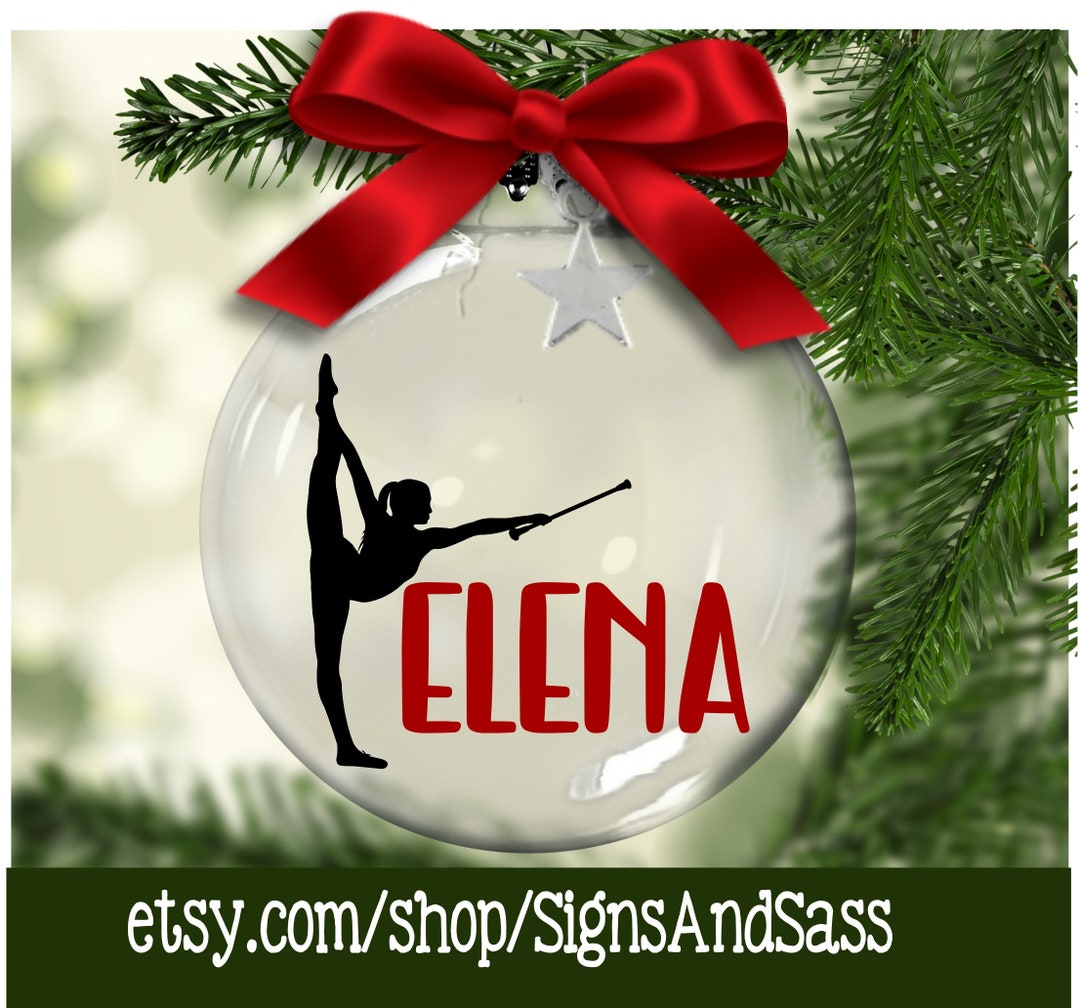 Personalized Color Guard Baton Twirler Glass Floating Christmas ...