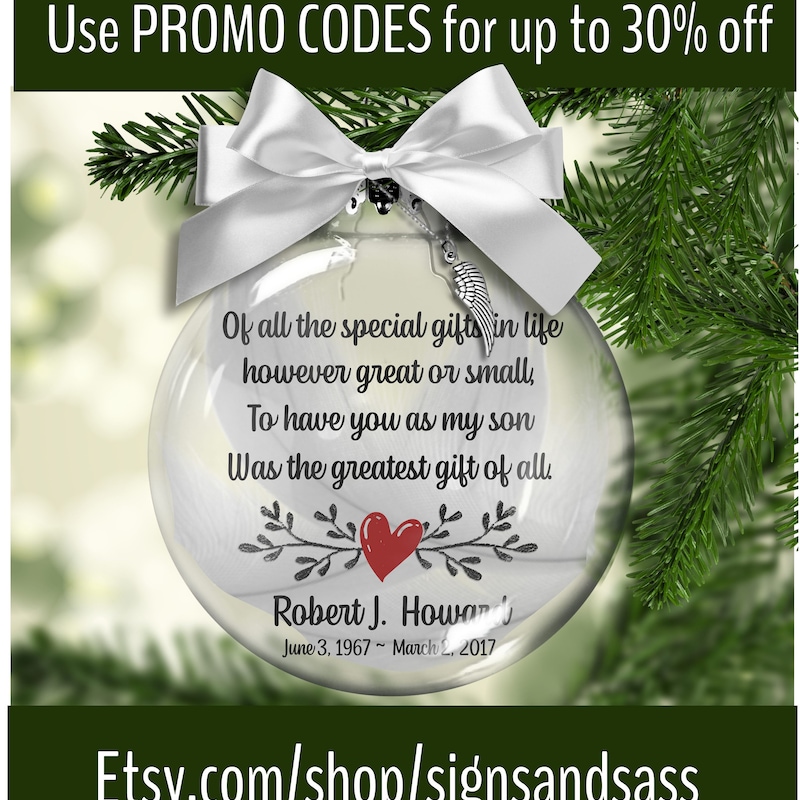 Ornament Memory of Son - Etsy