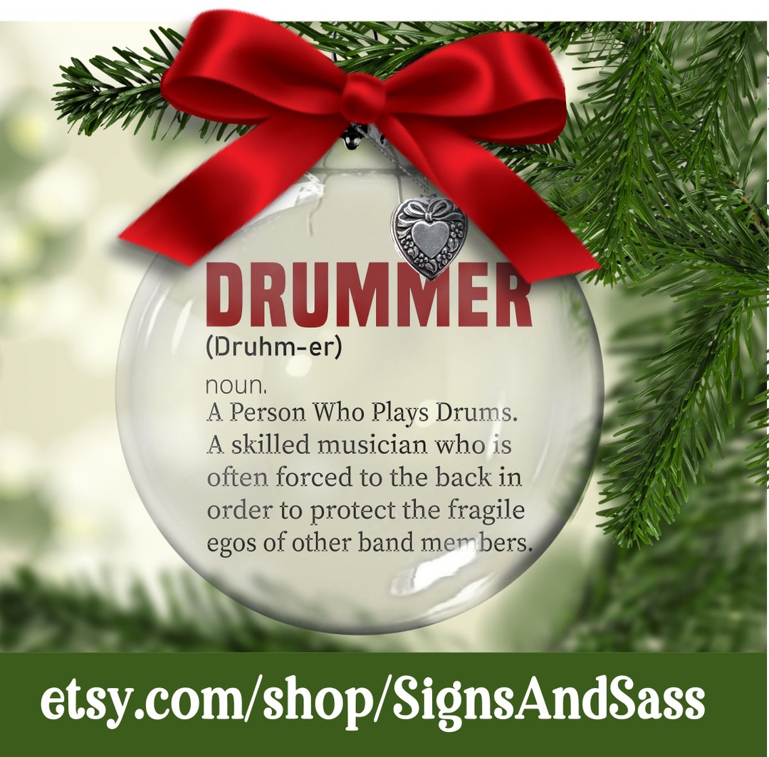 DRUMMER Definition - Christmas Floating Glass Ornament - Etsy
