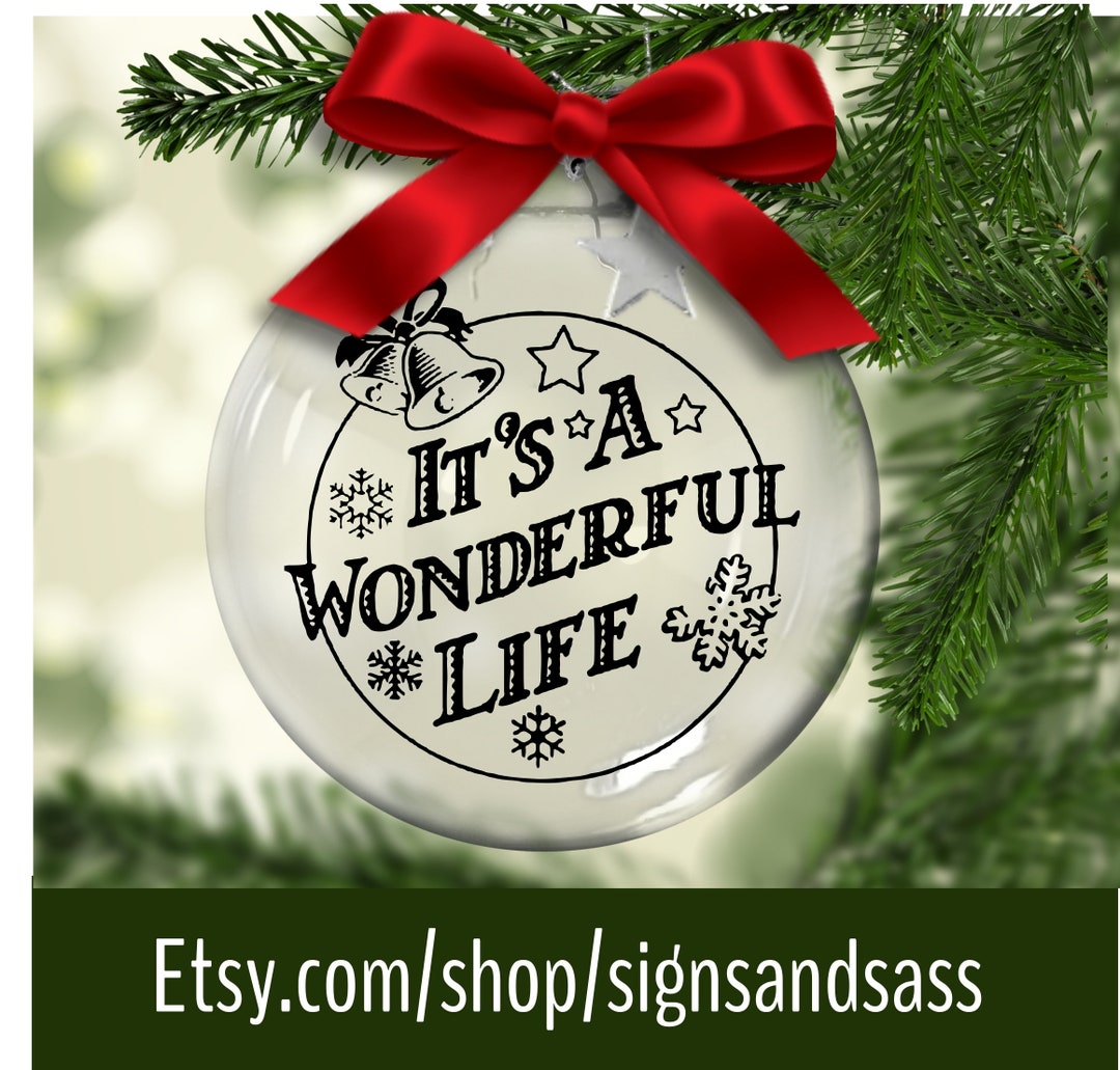 It's a Wonderful Life Christmas Movie, Glass Ornament, George Bailey ...