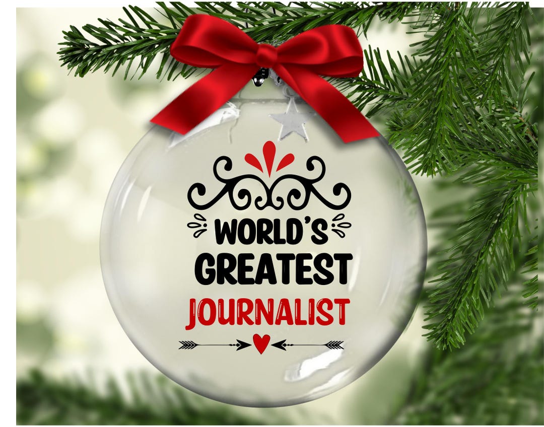 WORLD'S GREATEST JOURNALIST, Clear Glass Floating Christmas Ornament ...