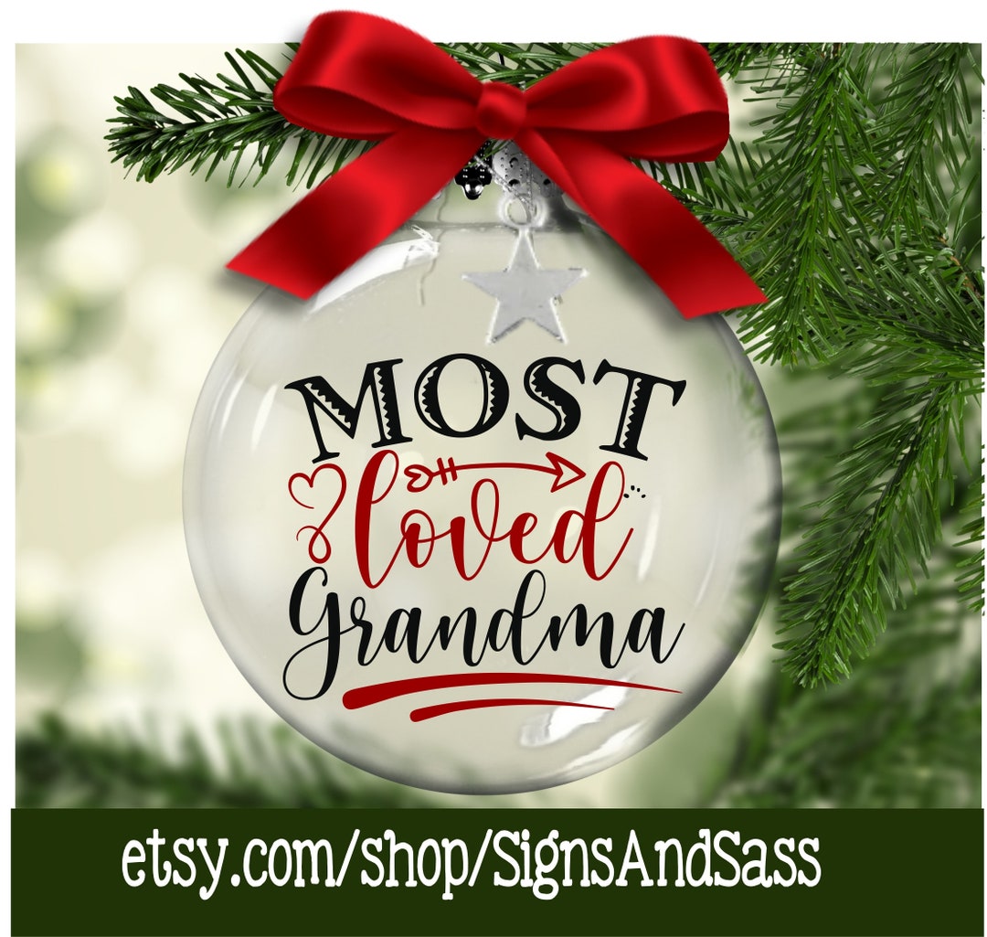 Most Loved Grandma - Glass Floating Christmas Ornament - Etsy