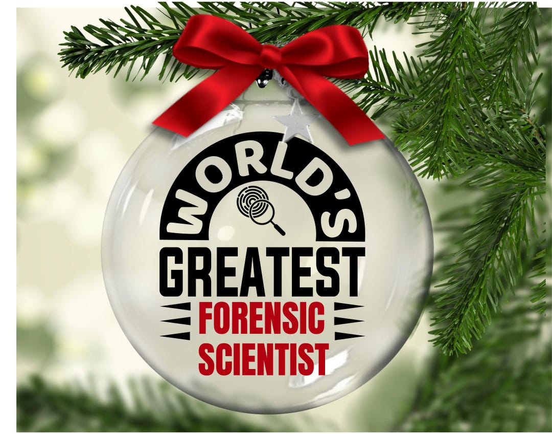World's Greatest FORENSIC SCIENTIST, Floating Glass Christmas Ornament ...