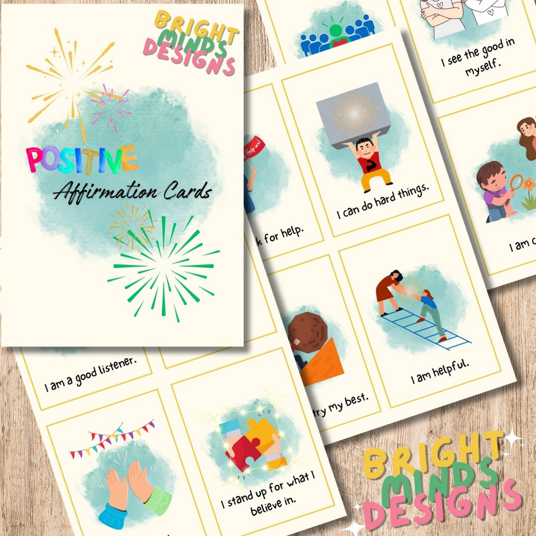 Positive Affirmation Cards, Kindness Cards, Flash Cards, Self-esteem ...