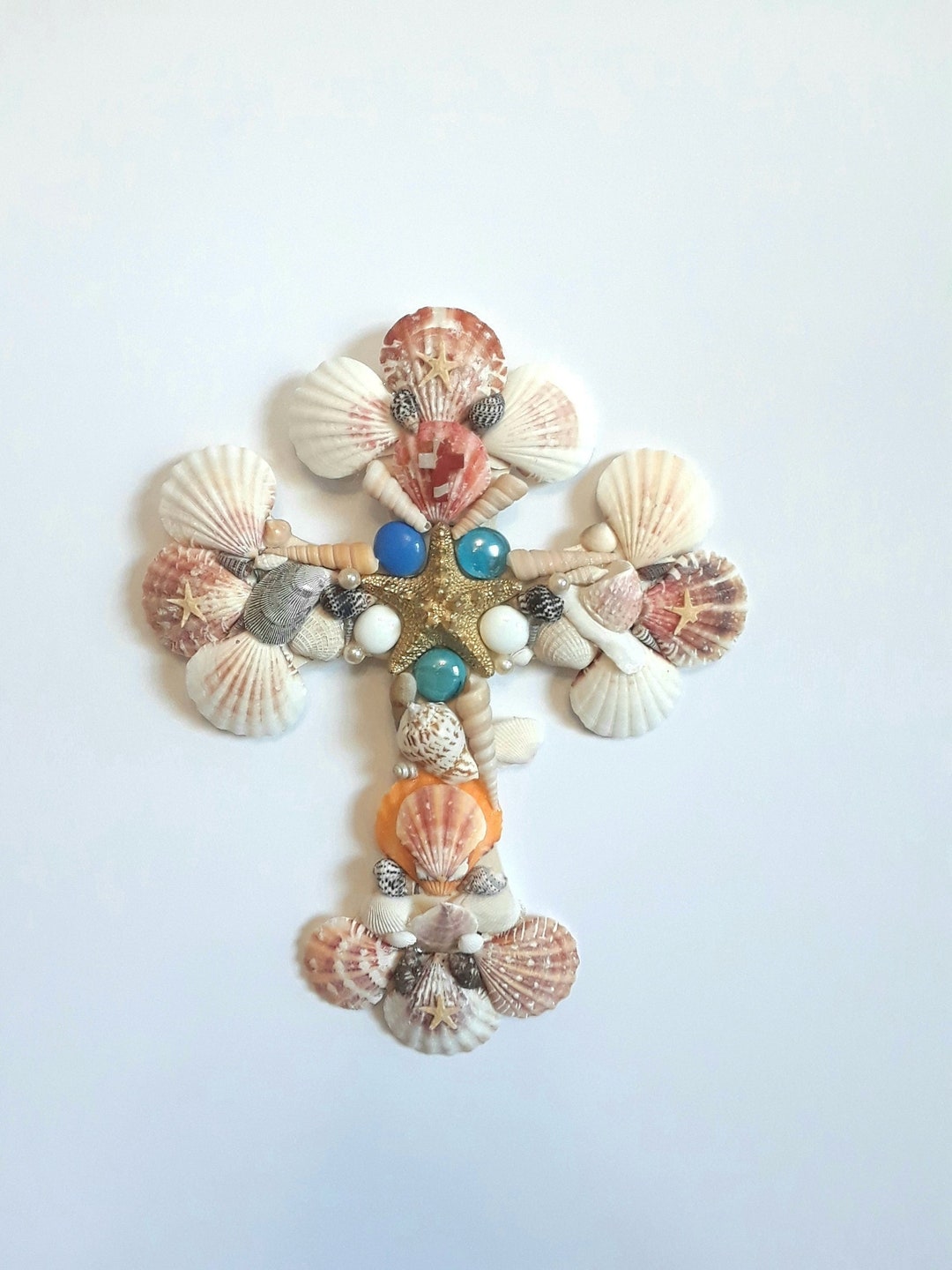 3D Seashell Cross, Seashell Cross Wall Hanging, Seashell Crosses ...