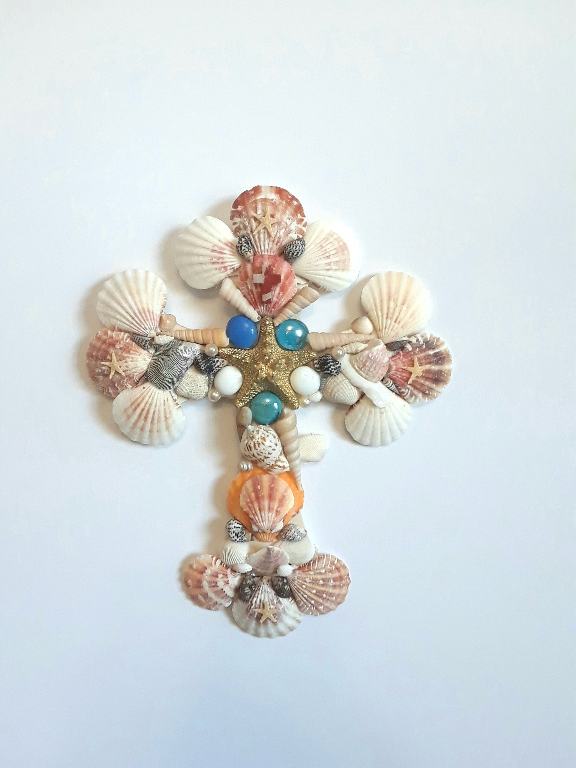 3D Seashell Cross, Seashell Cross Wall Hanging, Seashell Crosses ...