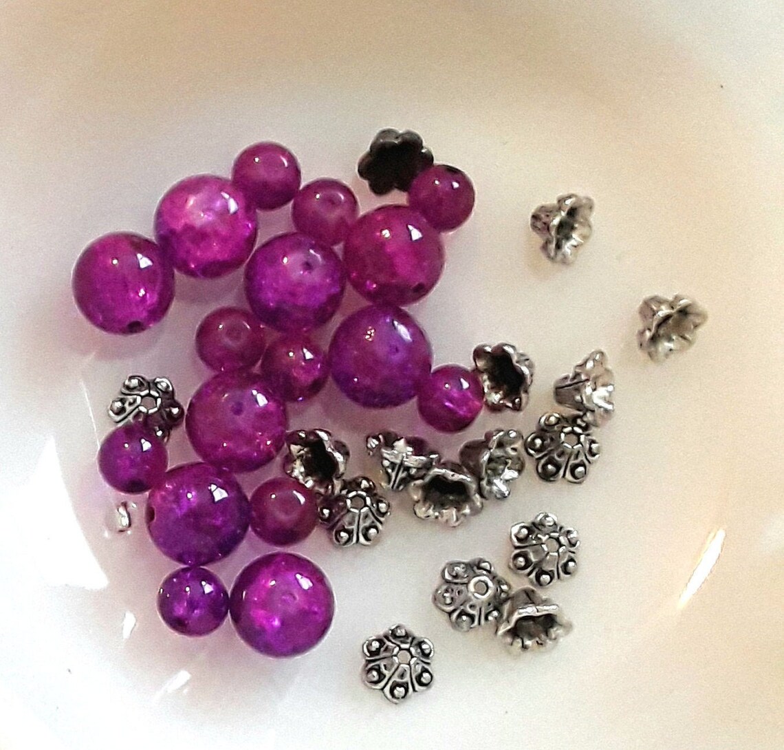 Fuschia Resin Beads Fuschia Plastic Beads Dark Pink Resin - Etsy