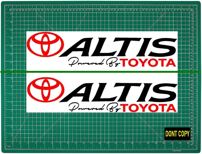 Toyota Jdm Corolla Altis Vinyl Sticker 1 Pair, 12''x2'' Color Black and ...