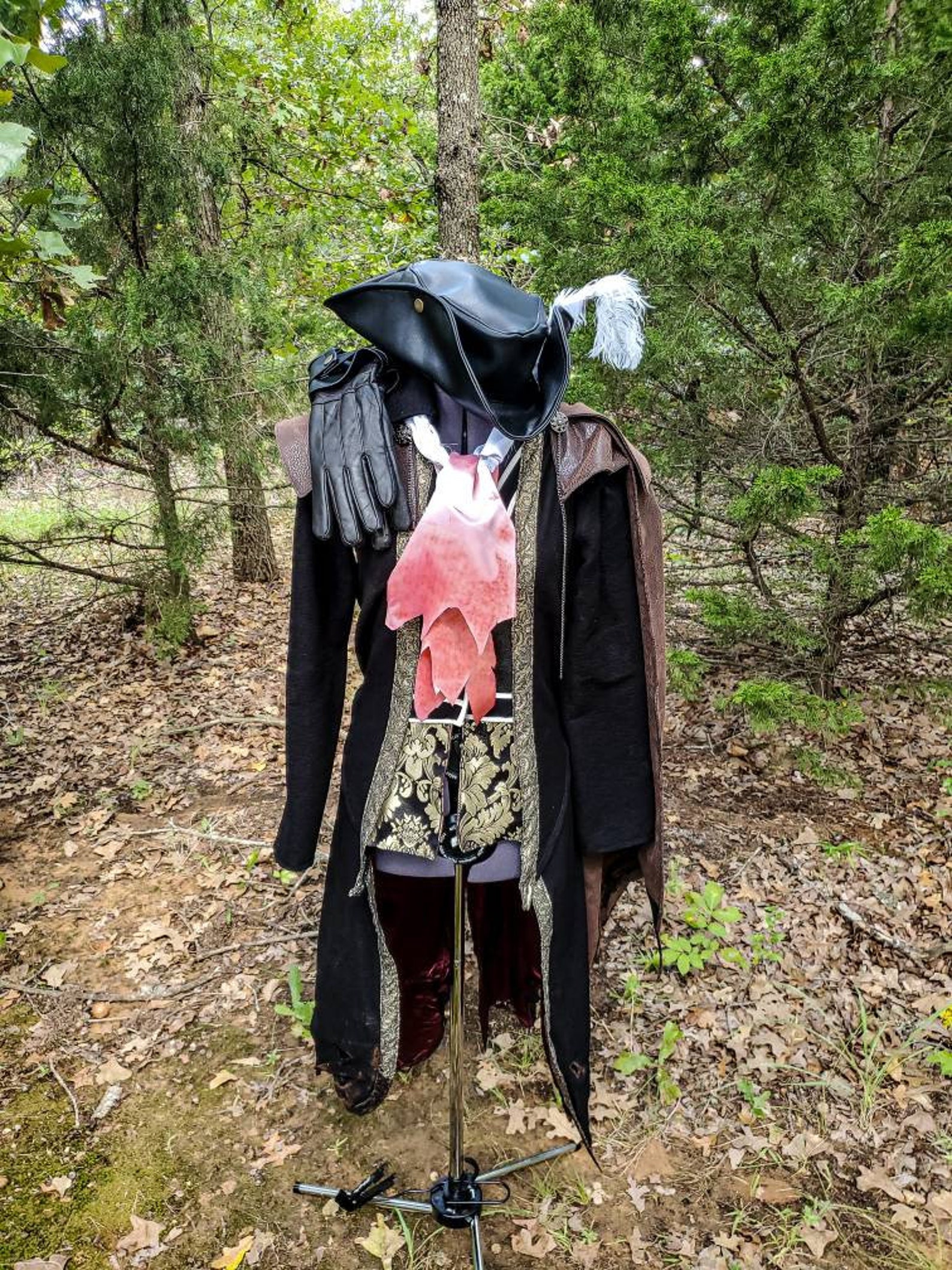 Full Lady Maria Costume Tricorn Hat Leather Gloves Scarf - Etsy