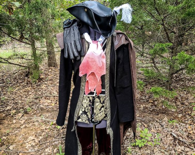 Full Lady Maria Costume, Tricorn Hat, Leather Gloves, Scarf, Bloodborne ...