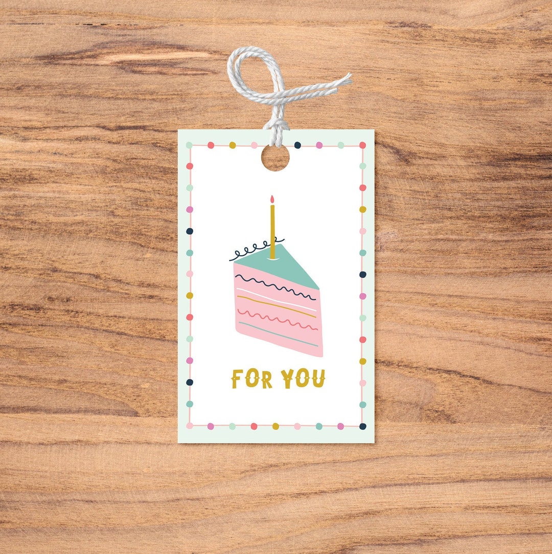 Printable Instant Download Birthday Gift Tags / Slice of Cake - Etsy