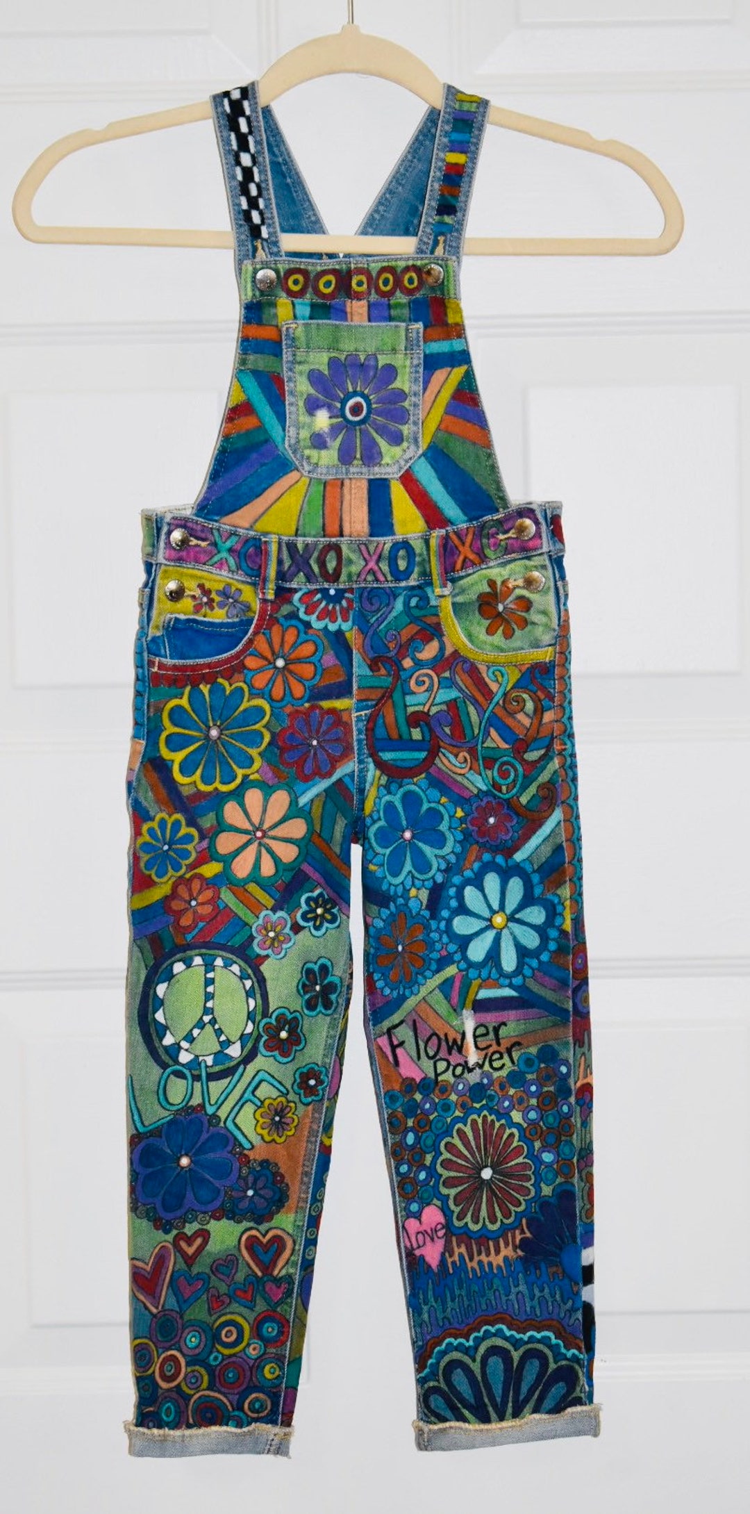 Hand Painted Girls Overalls Size 5T - Etsy