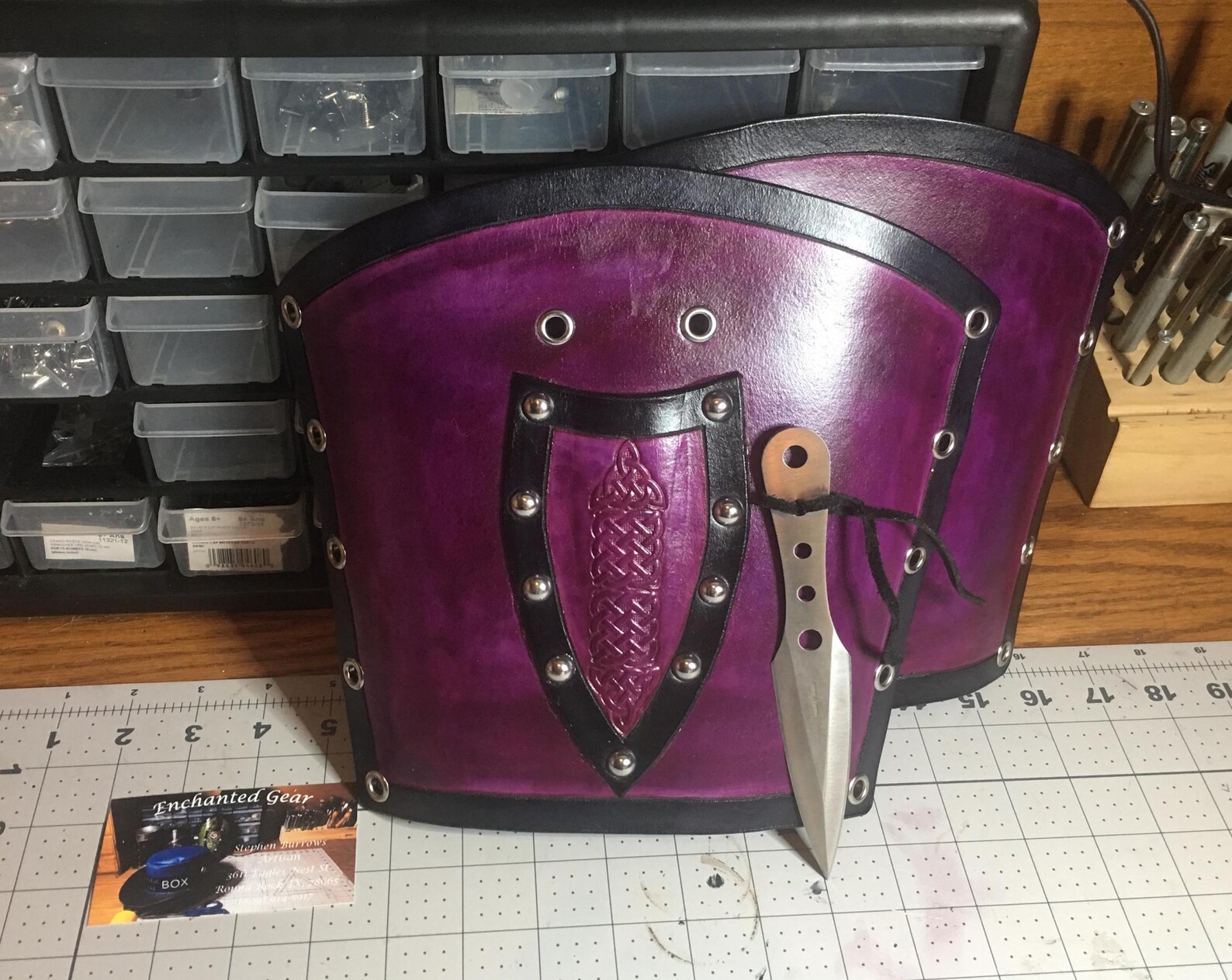 Leather Bracers With Dagger Holder Inset and Celtic Knot. - Etsy