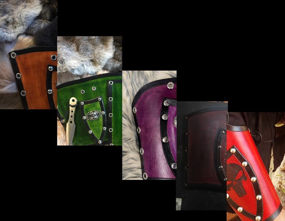 Leather Bracers With Dagger Holder Inset and Celtic Knot. - Etsy