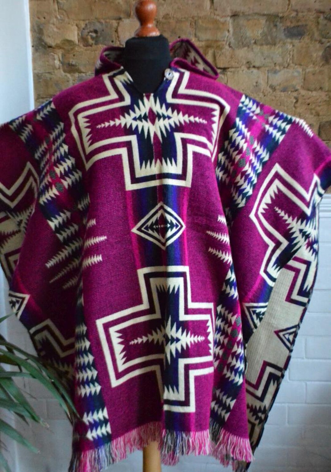 Poncho/alpaca Wool Poncho/authentic Peruvian Poncho/handmade Poncho ...