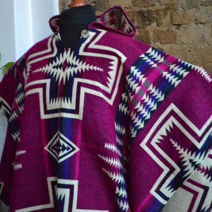 Poncho/alpaca Wool Poncho/authentic Peruvian Poncho/handmade Poncho ...