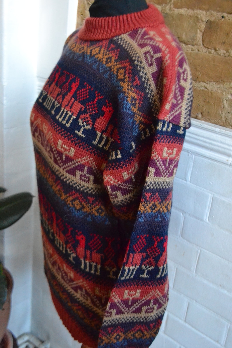 Brick Color Alpaca Wool Jumper .alpaca Wool Sweater.handmade - Etsy UK