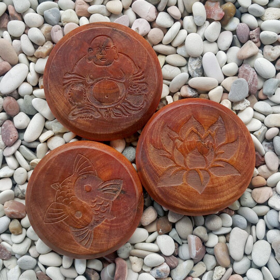 6 Cm Engraved Raja Kayu Slab Translucent Borneo Red Agathis Slice ...