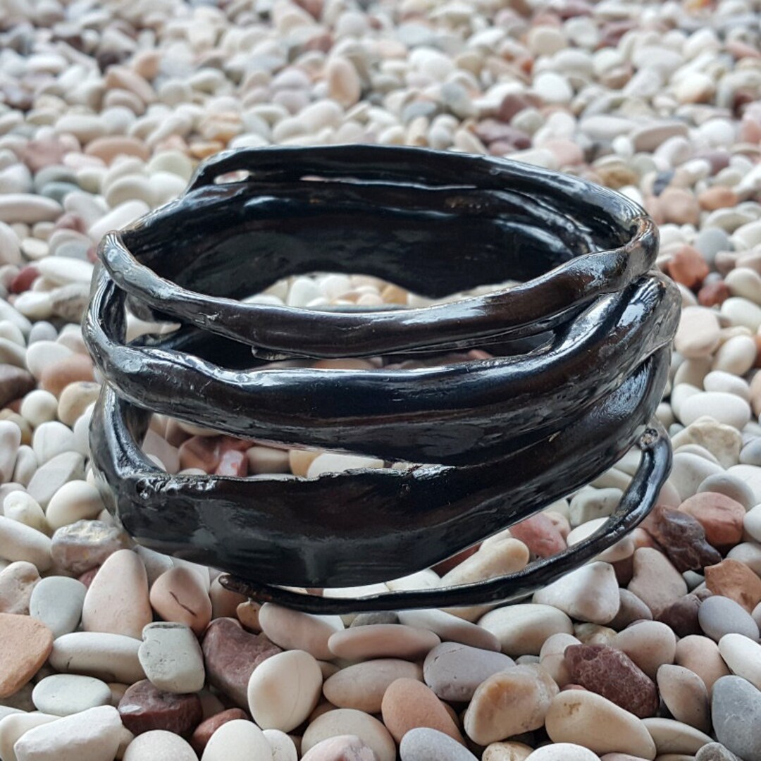 Indonesian Black Akar Bahar Genuine Handmade Coral Bangle Bracelet 51A ...
