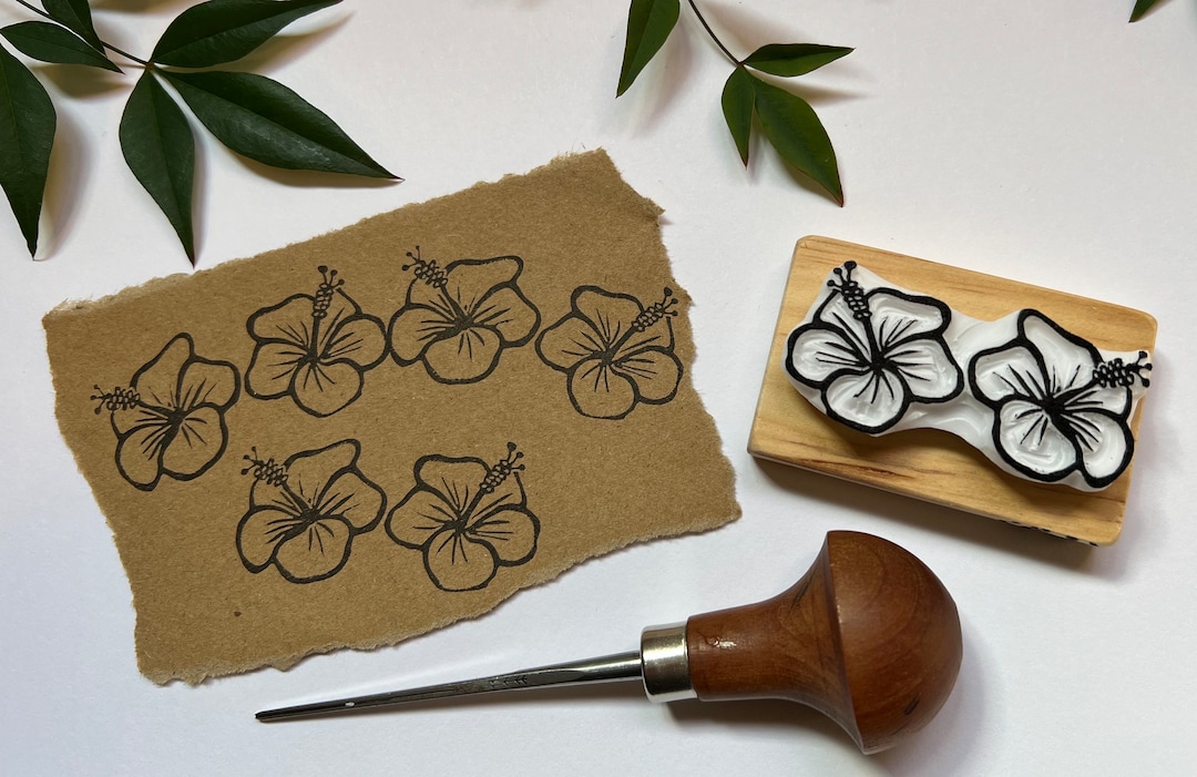 Hibiscus Flowers Stamp, Tropical Flowers Stamp, Floral Art, Floral ...