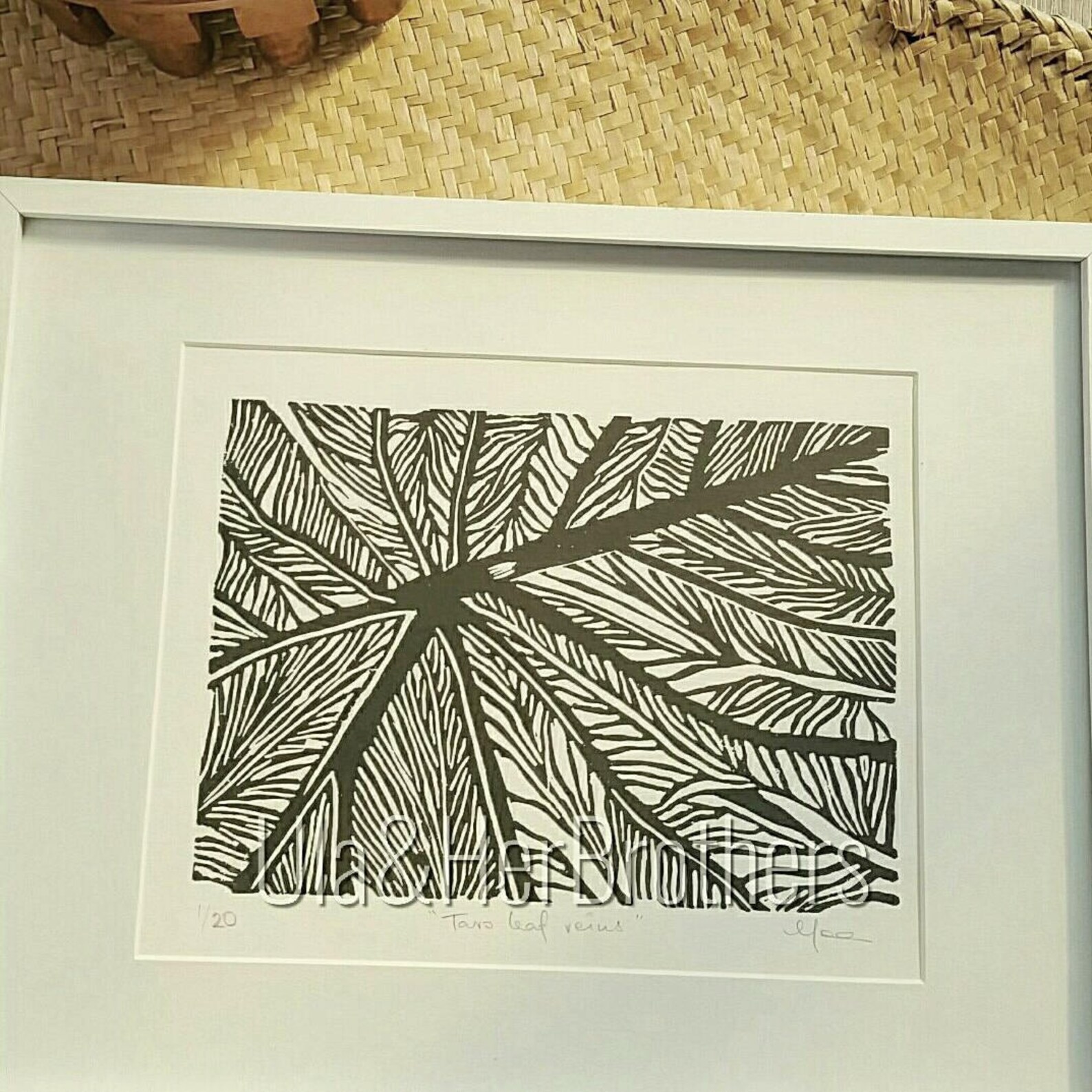 Taro Leaf Veins Linocut Print Linoprint Tropical Artprint - Etsy Australia