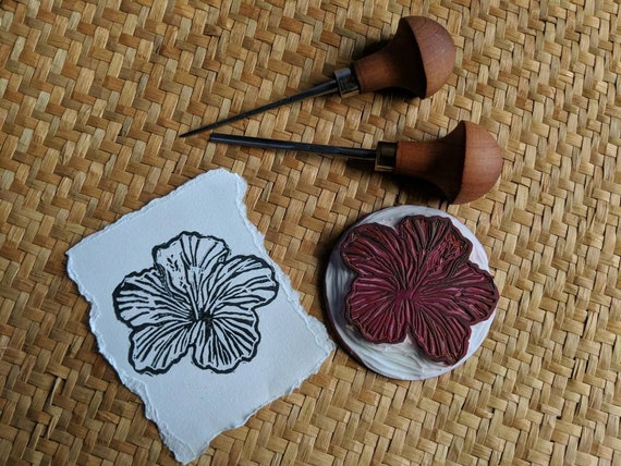Hibiscus Stamp Rubber Stamp Flower Stamp Tropical Stamp | Etsy